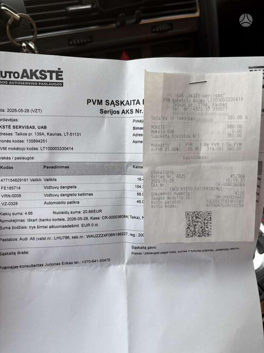 Melns Audi A6 2006 Kauņa, ar dzinēja tilpumu 1.97 L un nobraukumu 364 tūkst. km par 2500 €, foto 21 vietnē AUTOMOTO.COM.LV