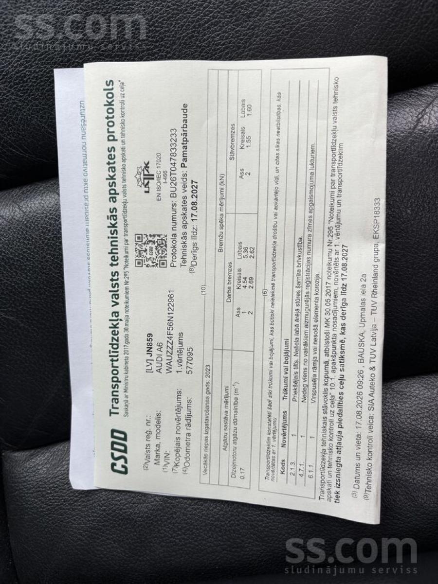 Черный Ауди А6 2006 в Бауска, объемом двигателя 3.00 л и пробегом 577 тыс. км за 1900 €, фото 28 на AUTOMOTO.COM.LV
