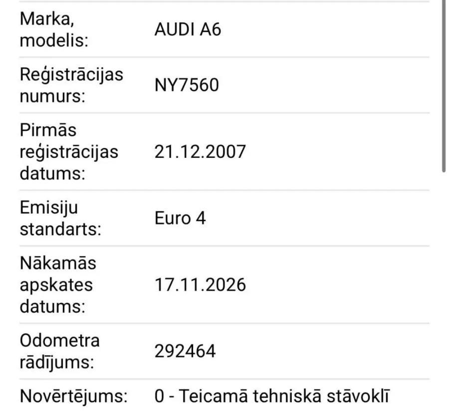 Melns Audi A6 2007 Rīga, ar dzinēja tilpumu 3.00 L un nobraukumu 294 tūkst. km par 2990 €, foto 34 vietnē AUTOMOTO.COM.LV