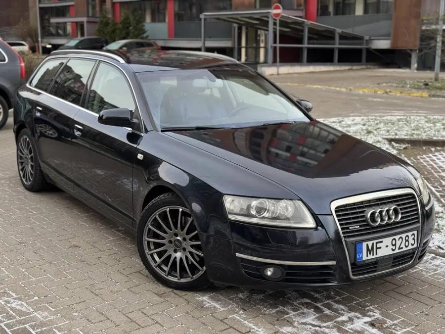 Black Audi A6 2007 in Riga, with an engine capacity of 3.00 L and mileage of 302 thousand km for 3990 €, photo 1 on AUTOMOTO.COM.LV