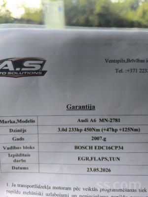 Черный Ауди А6 2007 в Юрмала, объемом двигателя 3.00 л и пробегом 334 тыс. км за 4500 €, фото 3 на AUTOMOTO.COM.LV
