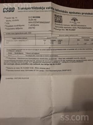 Черный Ауди А6 2007 в Рига, объемом двигателя 2.70 л и пробегом 256 тыс. км за 3450 €, фото 8 на AUTOMOTO.COM.LV