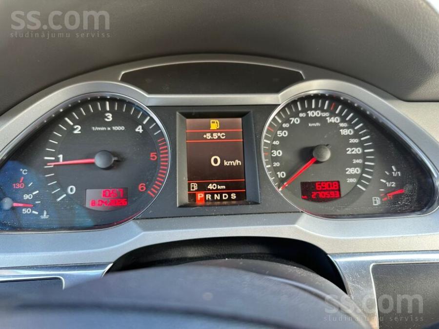 Black Audi A6 2008 in Riga, with an engine capacity of 2.70 L and mileage of 269 thousand km for 4900 €, photo 8 on AUTOMOTO.COM.LV