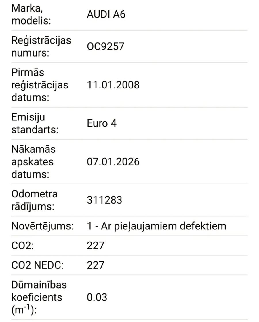 Black Audi A6 2008 in Riga, with an engine capacity of 3.00 L and mileage of 311 thousand km for 4490 €, photo 32 on AUTOMOTO.COM.LV