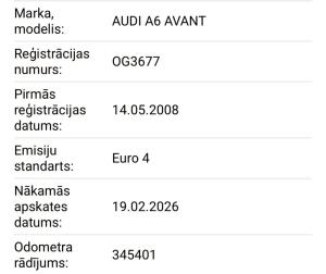Black Audi A6 2008 in Riga, with an engine capacity of 3.00 L and mileage of 350 thousand km for 4490 €, photo 37 on AUTOMOTO.COM.LV