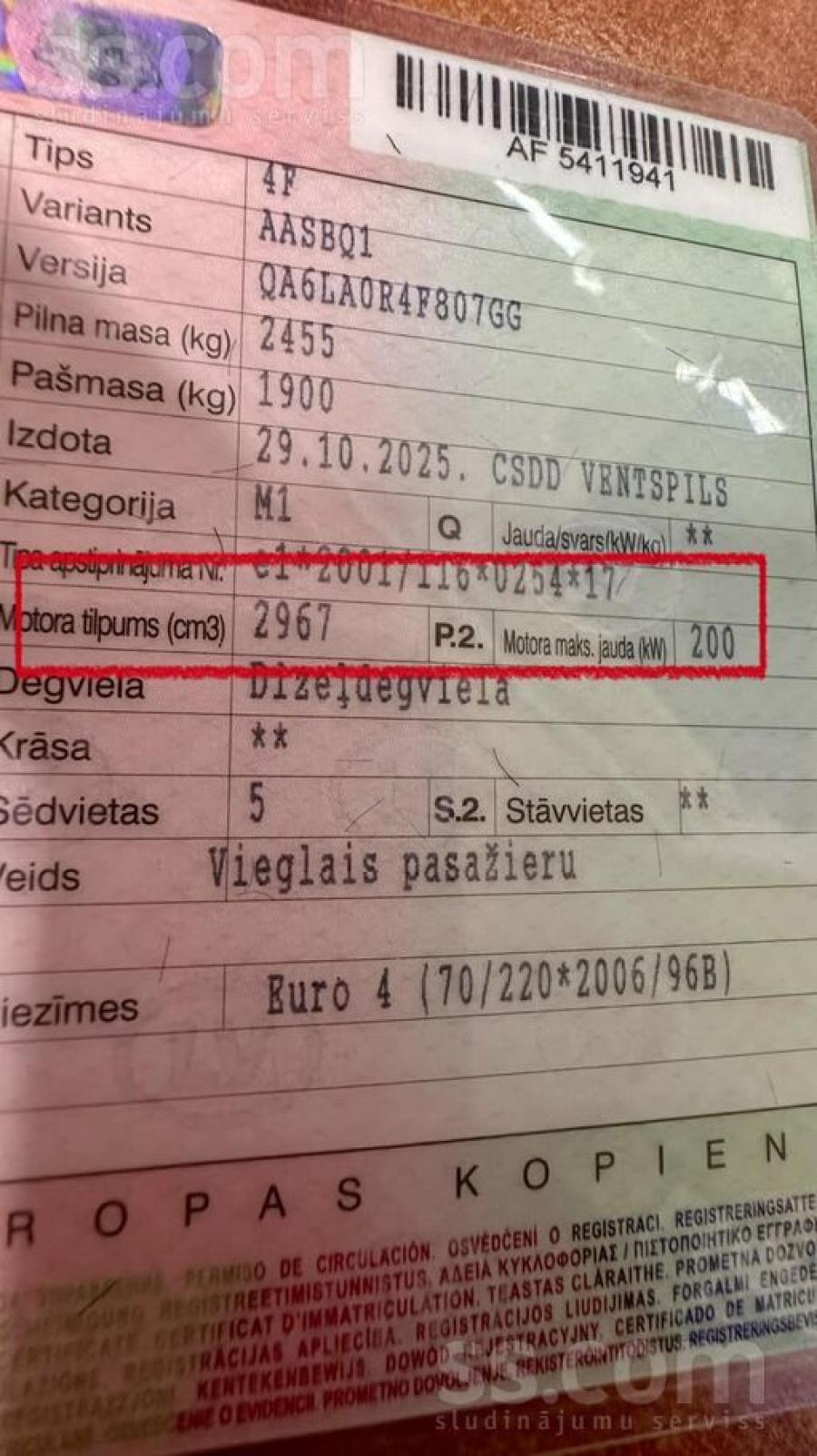 Melns Audi A6 2008 Rīga, ar dzinēja tilpumu 3.00 L un nobraukumu 422 tūkst. km par 3750 €, foto 30 vietnē AUTOMOTO.COM.LV