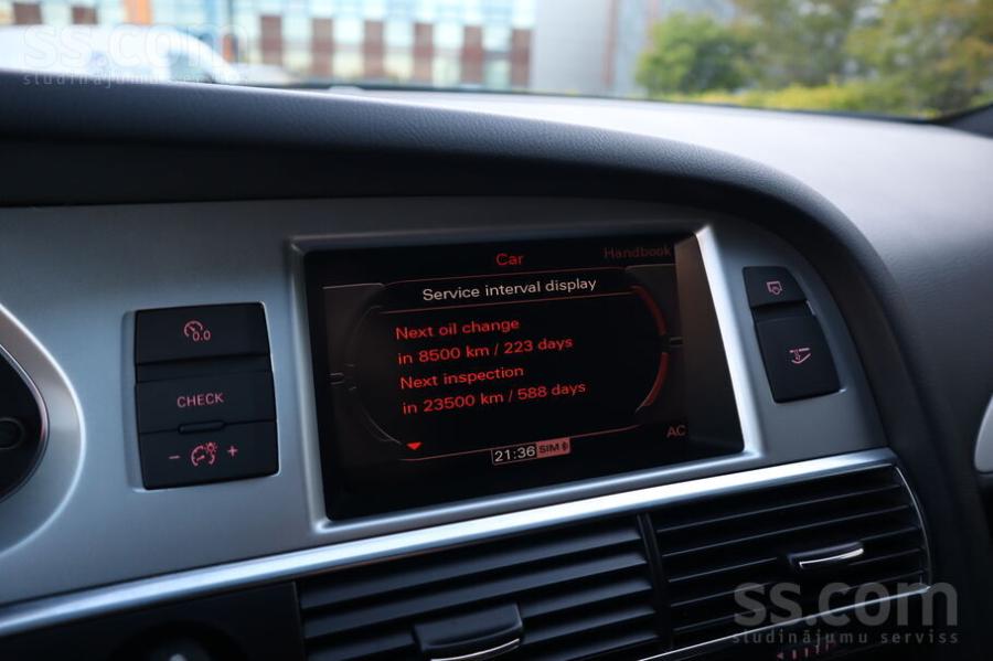 Black Audi A6 2009 in Riga, with an engine capacity of 3.00 L and mileage of 316 thousand km for 5990 €, photo 26 on AUTOMOTO.COM.LV
