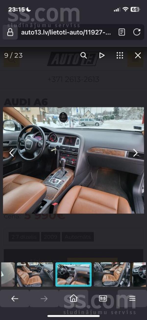 Черный Ауди А6 2009 в Рига, объемом двигателя 2.70 л и пробегом 451 тыс. км за 5400 €, фото 7 на AUTOMOTO.COM.LV