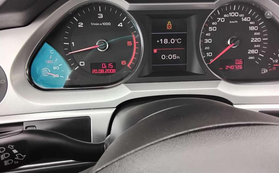 Black Audi A6 2009 in Marijampole, with an engine capacity of 2.70 L and mileage of 240 thousand km for 3800 €, photo 15 on AUTOMOTO.COM.LV