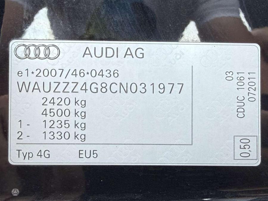 Black Audi A6 2011 in Kaunas, with an engine capacity of 2.97 L and mileage of 290 thousand km for 9490 €, photo 42 on AUTOMOTO.COM.LV