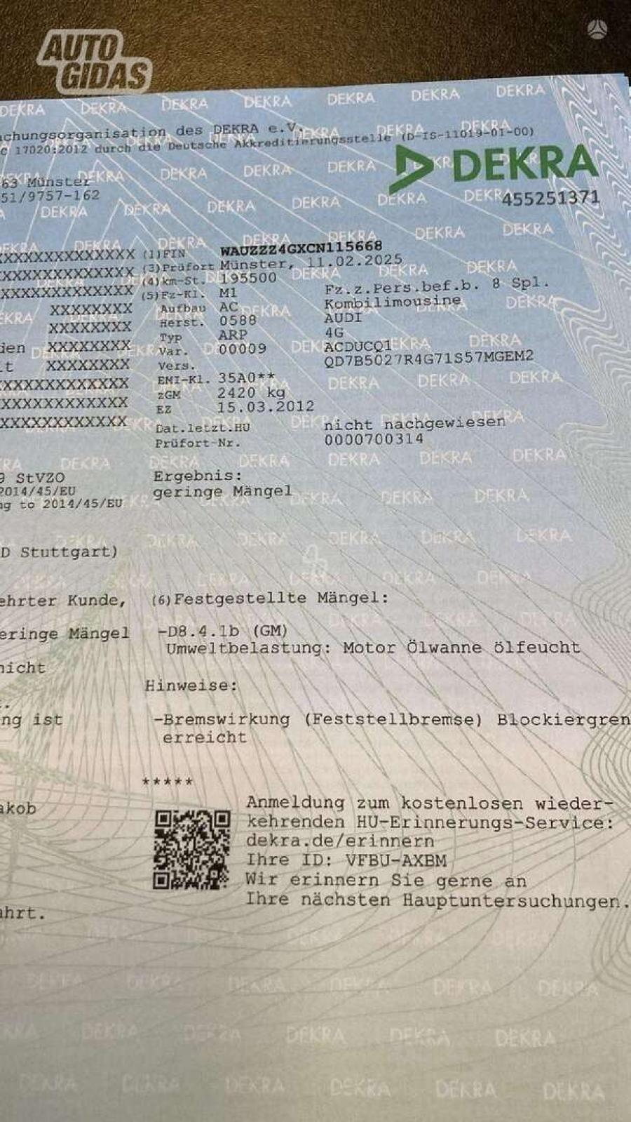 Black Audi A6 2012 in Klaipeda, with an engine capacity of 3.00 L and mileage of 195 thousand km for 9900 €, photo 30 on AUTOMOTO.COM.LV