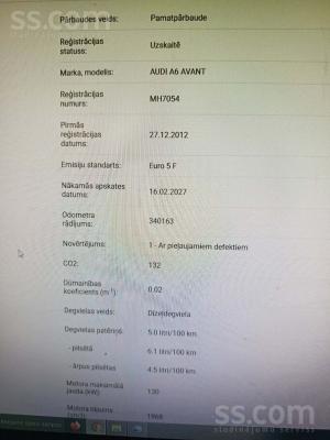 Черный Ауди А6 2012 в Балви, объемом двигателя 2.00 л и пробегом 341 тыс. км за 8000 €, фото 14 на AUTOMOTO.COM.LV