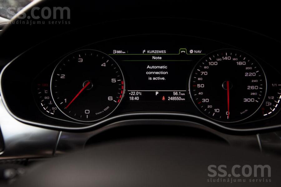 Black Audi A6 2012 in Dobele, with an engine capacity of 3.00 L and mileage of 249 thousand km for 8500 €, photo 15 on AUTOMOTO.COM.LV