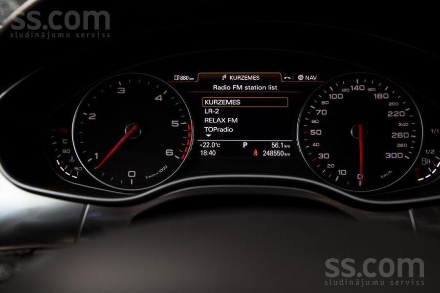 Black Audi A6 2012 in Dobele, with an engine capacity of 3.00 L and mileage of 249 thousand km for 8500 €, photo 16 on AUTOMOTO.COM.LV