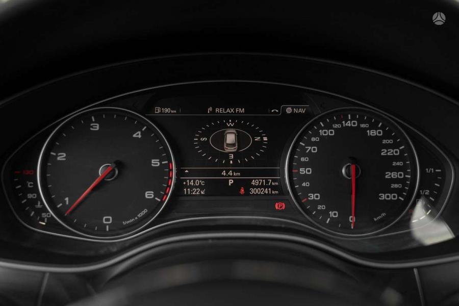 Black Audi A6 2012 in Vilnius, with an engine capacity of 2.97 L and mileage of 301 thousand km for 11900 €, photo 27 on AUTOMOTO.COM.LV
