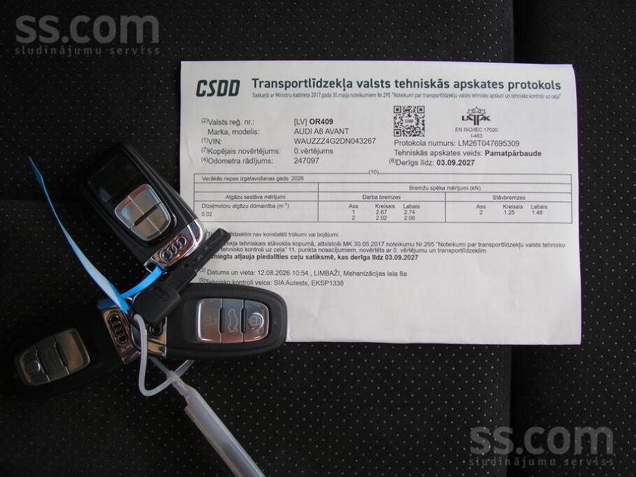 Черный Ауди А6 2012 в Рига, объемом двигателя 3.00 л и пробегом 0 тыс. км за 14950 €, фото 32 на AUTOMOTO.COM.LV