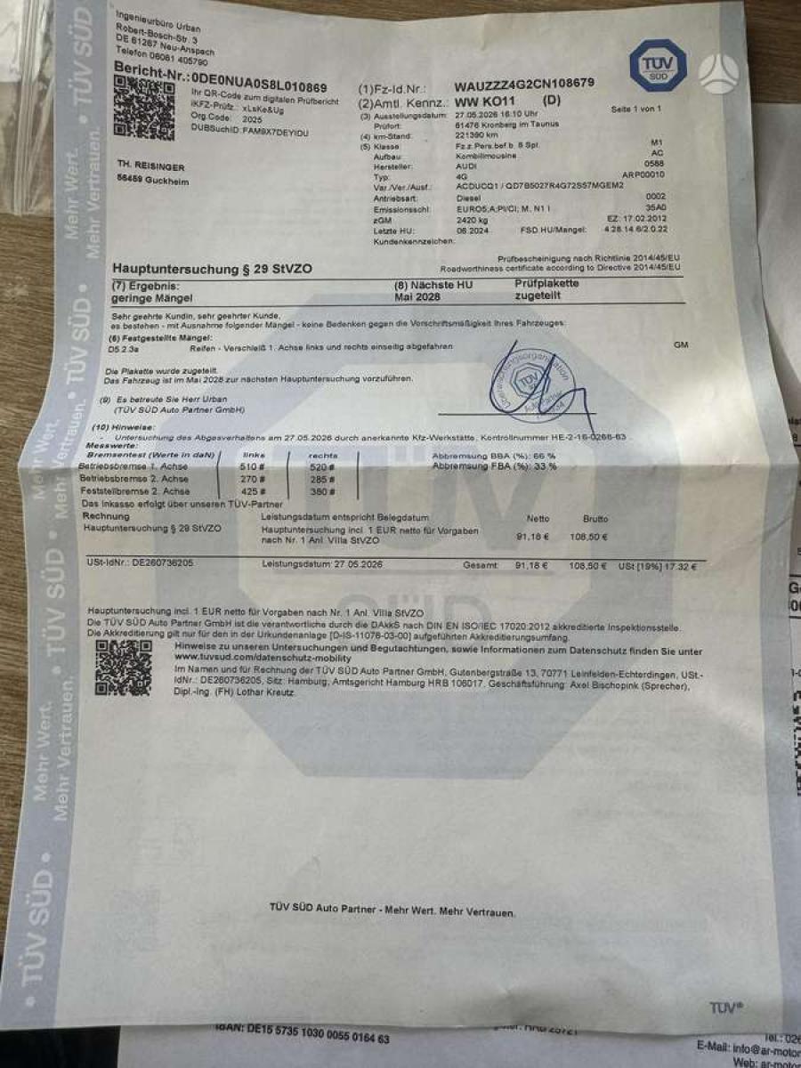 Melns Audi A6 2012 Viļņa, ar dzinēja tilpumu 2.97 L un nobraukumu 224 tūkst. km par 10900 €, foto 35 vietnē AUTOMOTO.COM.LV