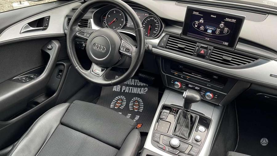 Black Audi A6 2013 in Marijampole, with an engine capacity of 3.00 L and mileage of 338 thousand km for 11600 €, photo 17 on AUTOMOTO.COM.LV
