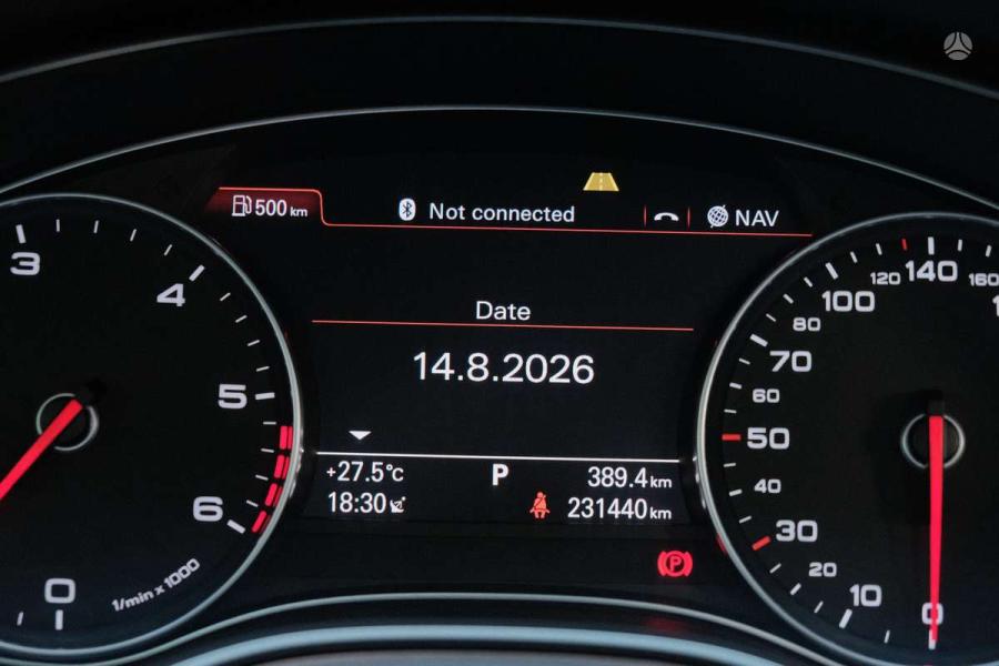 Black Audi A6 2013 in Vilnius, with an engine capacity of 2.97 L and mileage of 231 thousand km for 14500 €, photo 27 on AUTOMOTO.COM.LV