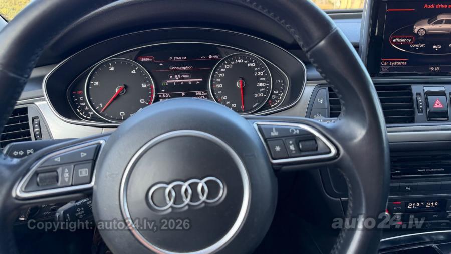 Black Audi A6 2014 in Tallinn, with an engine capacity of 3.00 L and mileage of 369 thousand km for 12900 €, photo 11 on AUTOMOTO.COM.LV