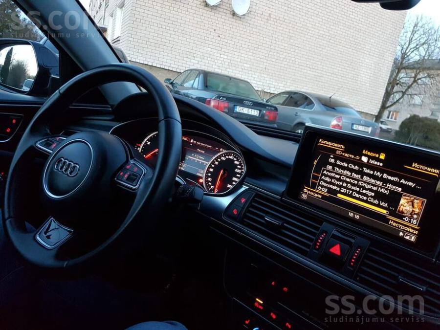 Black Audi A6 2014 in Bauska, with an engine capacity of 3.00 L and mileage of 138 thousand km for 15500 €, photo 6 on AUTOMOTO.COM.LV