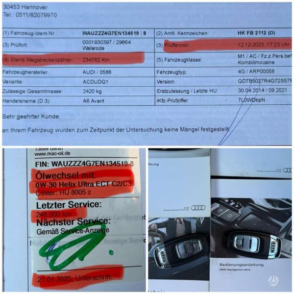 Черный Ауди А6 2014 в Вильнюс, объемом двигателя 3.00 л и пробегом 268 тыс. км за 10750 €, фото 7 на AUTOMOTO.COM.LV
