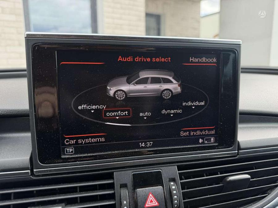 Black Audi A6 2014 in Vilnius, with an engine capacity of 1.97 L and mileage of 365 thousand km for 6900 €, photo 17 on AUTOMOTO.COM.LV