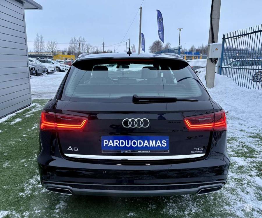 Black Audi A6 2015 in Panevezys, with an engine capacity of 2.97 L and mileage of 201 thousand km for 12500 €, photo 8 on AUTOMOTO.COM.LV
