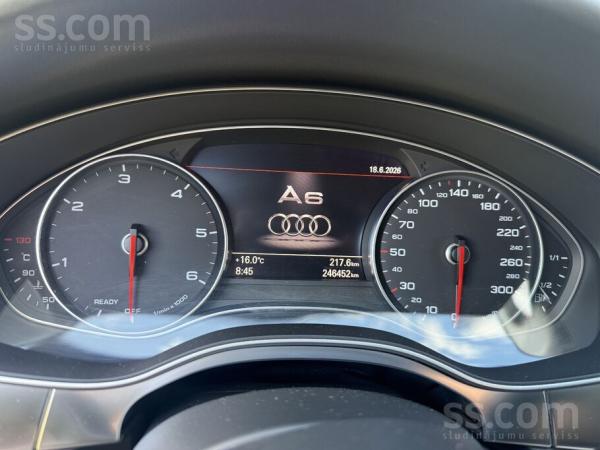 Black Audi A6 2015 in Riga, with an engine capacity of 3.00 L and mileage of 246 thousand km for 12500 €, photo 6 on AUTOMOTO.COM.LV