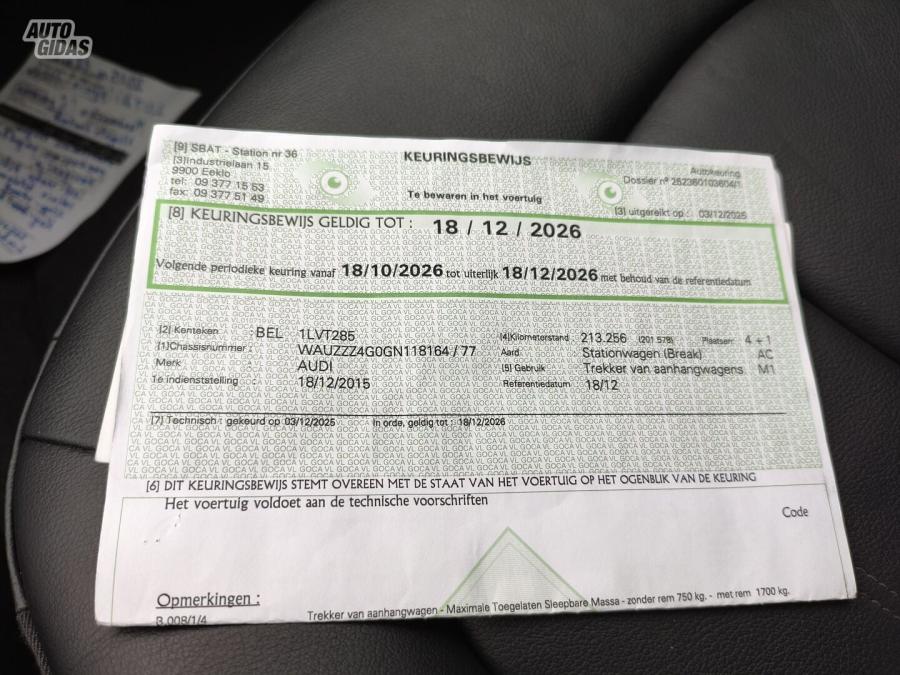 Black Audi A6 2015 in Kaunas, with an engine capacity of 2.00 L and mileage of 220 thousand km for 11200 €, photo 20 on AUTOMOTO.COM.LV