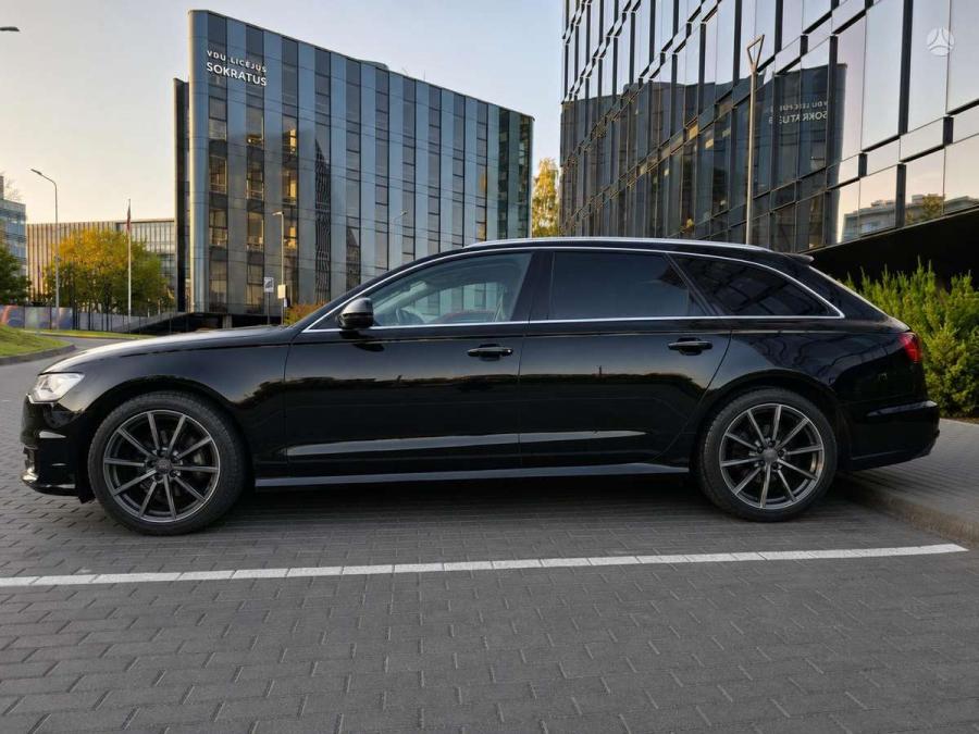 Black Audi A6 2015 in Vilnius, with an engine capacity of 1.97 L and mileage of 210 thousand km for 14450 €, photo 6 on AUTOMOTO.COM.LV