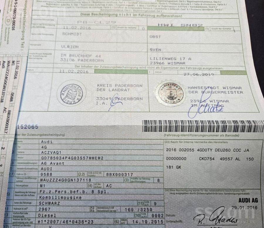 Черный Ауди А6 2016 в Екабпилс, объемом двигателя 3.00 л и пробегом 304 тыс. км за 12490 €, фото 31 на AUTOMOTO.COM.LV