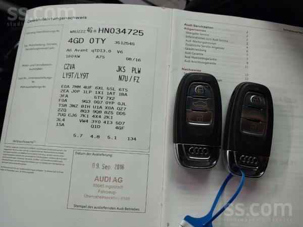 Black Audi A6 2016 in Tukums, with an engine capacity of 3.00 L and mileage of 181 thousand km for 13990 €, photo 8 on AUTOMOTO.COM.LV