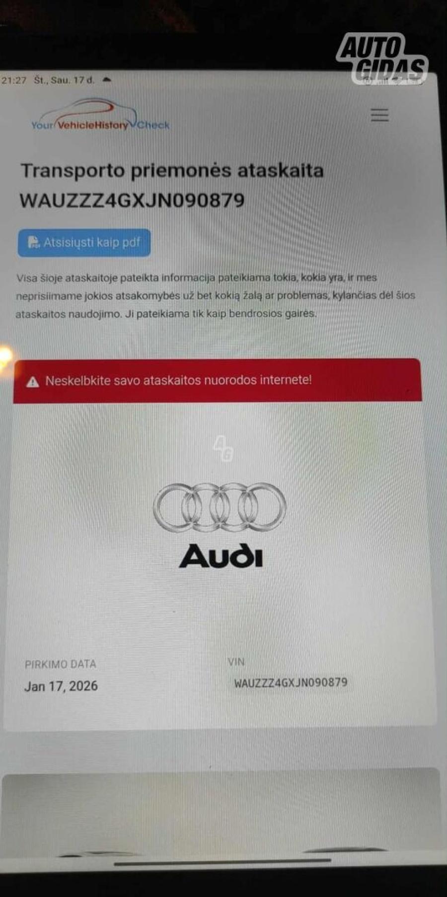 Melns Audi A6 2018 Viļņa, ar dzinēja tilpumu 2.00 L un nobraukumu 333 tūkst. km par 12450 €, foto 11 vietnē AUTOMOTO.COM.LV