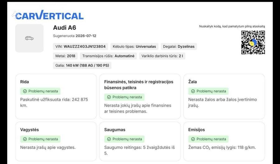 Melns Audi A6 2018 Jonava, ar dzinēja tilpumu 1.97 L un nobraukumu 243 tūkst. km par 14200 €, foto 26 vietnē AUTOMOTO.COM.LV