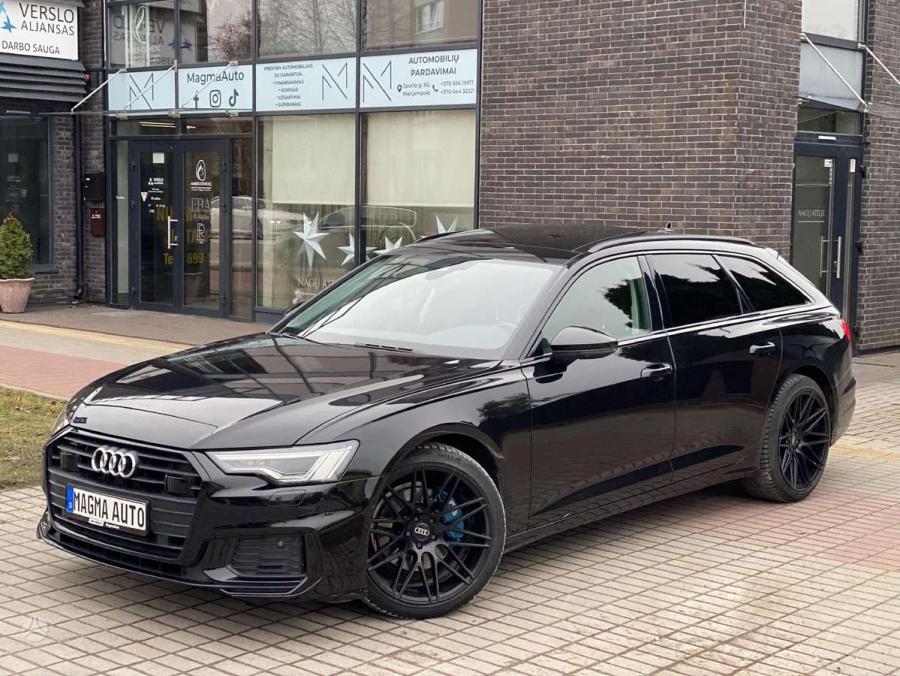 Black Audi A6 2021 in Marijampole, with an engine capacity of 2.97 L and mileage of 105 thousand km for 32650 €, photo 1 on AUTOMOTO.COM.LV