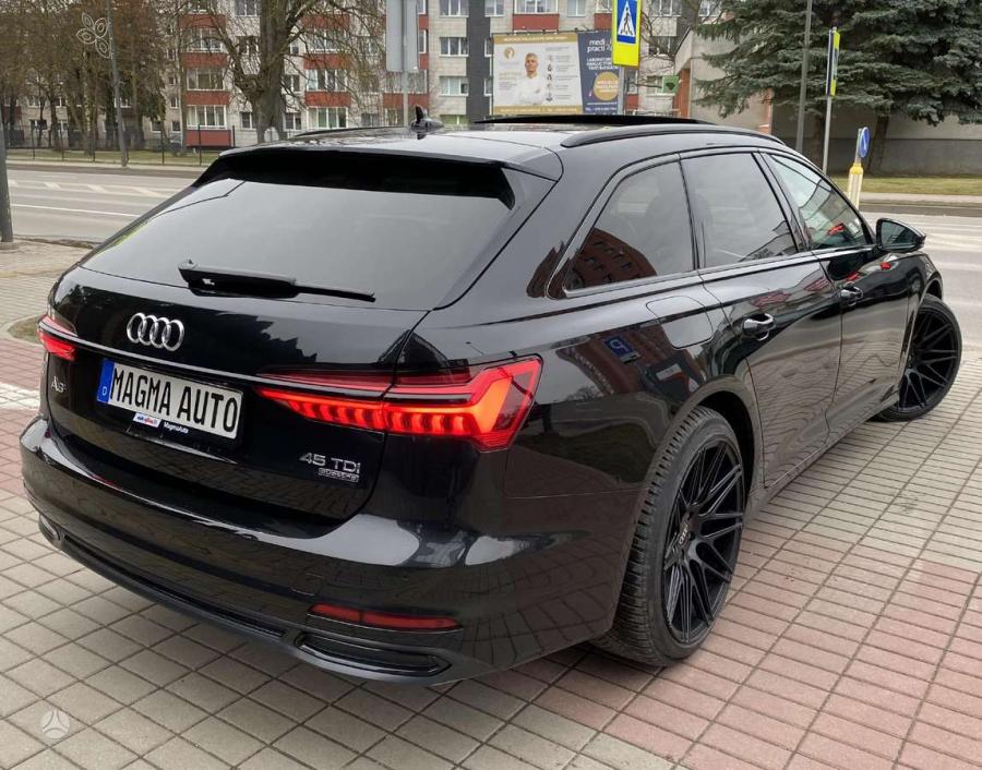 Black Audi A6 2021 in Marijampole, with an engine capacity of 2.97 L and mileage of 105 thousand km for 32650 €, photo 4 on AUTOMOTO.COM.LV