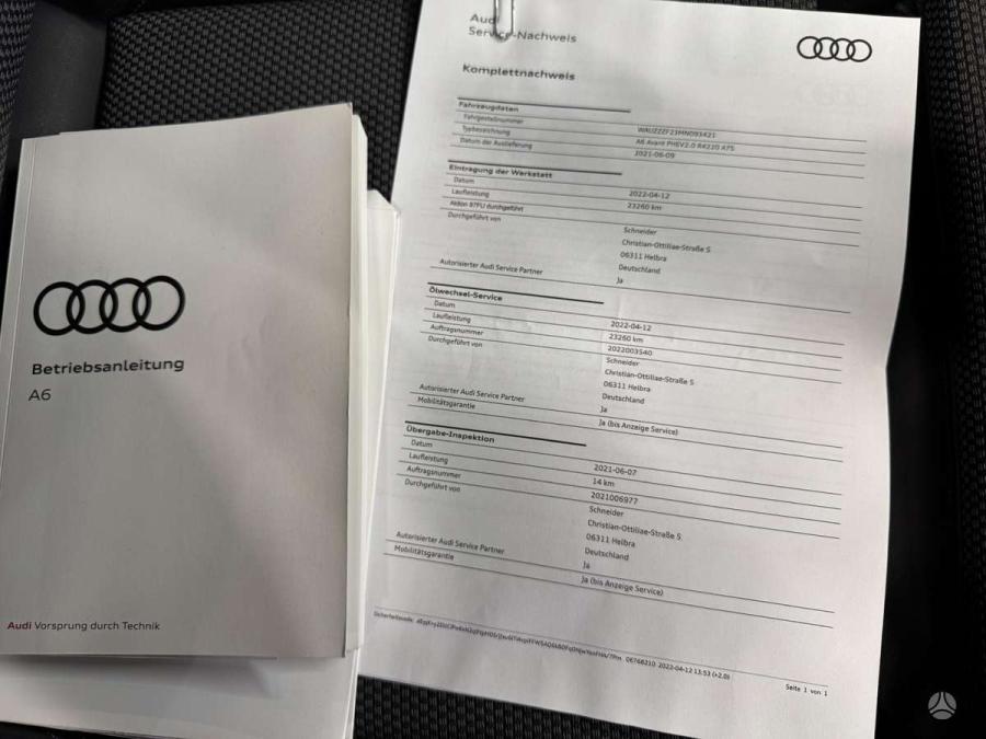 Black Audi A6 2021 in Riga, with an engine capacity of 1.98 L and mileage of 154 thousand km for 28900 €, photo 29 on AUTOMOTO.COM.LV