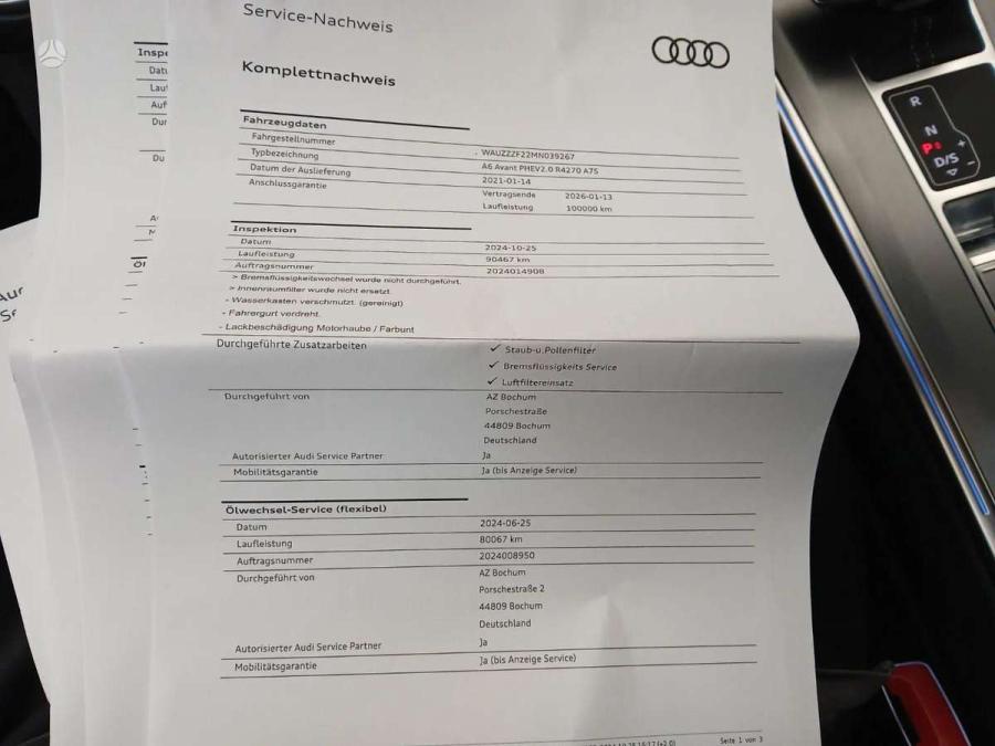 Black Audi A6 2021 in Vilnius, with an engine capacity of 2.00 L and mileage of 111 thousand km for 34989 €, photo 35 on AUTOMOTO.COM.LV