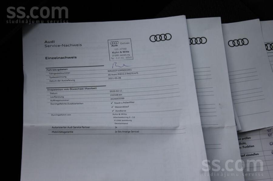 Черный Ауди А6 2021 в Тукумс, объемом двигателя 2.00 л и пробегом 195 тыс. км за 26500 €, фото 35 на AUTOMOTO.COM.LV