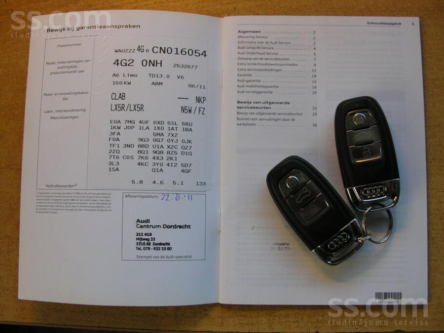 Blue Audi A6 2011 in Riga, with an engine capacity of 3.00 L and mileage of 324 thousand km for 8250 €, photo 19 on AUTOMOTO.COM.LV