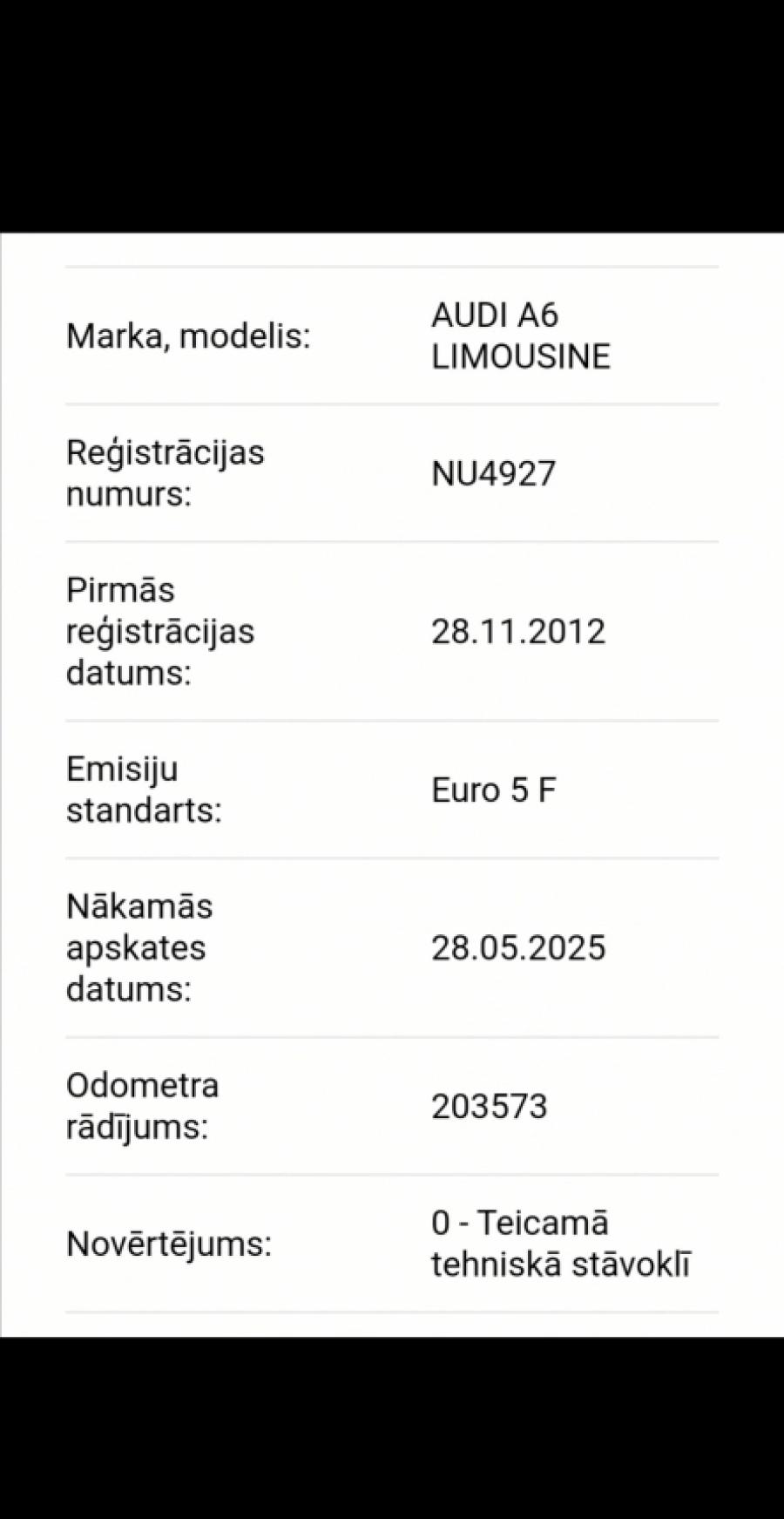 Zils Audi A6 2012 Rīga, ar dzinēja tilpumu 2.80 L un nobraukumu 203 tūkst. km par 10900 €, foto 4 vietnē AUTOMOTO.COM.LV
