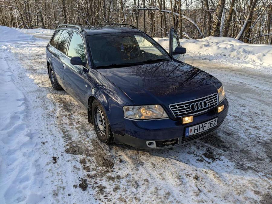 Blue Audi A6 1998 in Vilnius, with an engine capacity of 2.50 L and mileage of 3245 thousand km for 950 €, photo 1 on AUTOMOTO.COM.LV