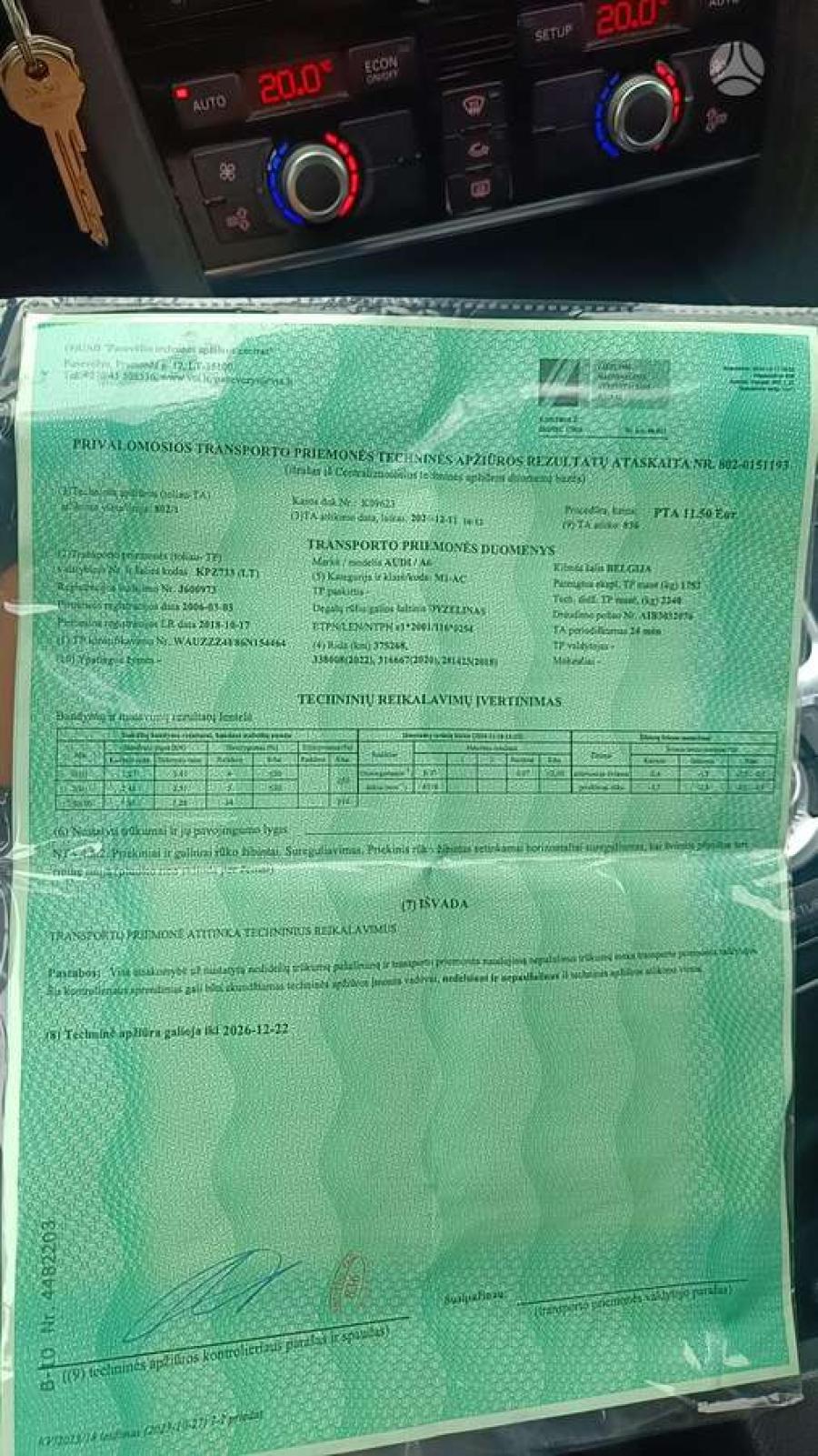 Синий Ауди А6 2006 в Паневежис, объемом двигателя 2.00 л и пробегом 398 тыс. км за 1750 €, фото 18 на AUTOMOTO.COM.LV