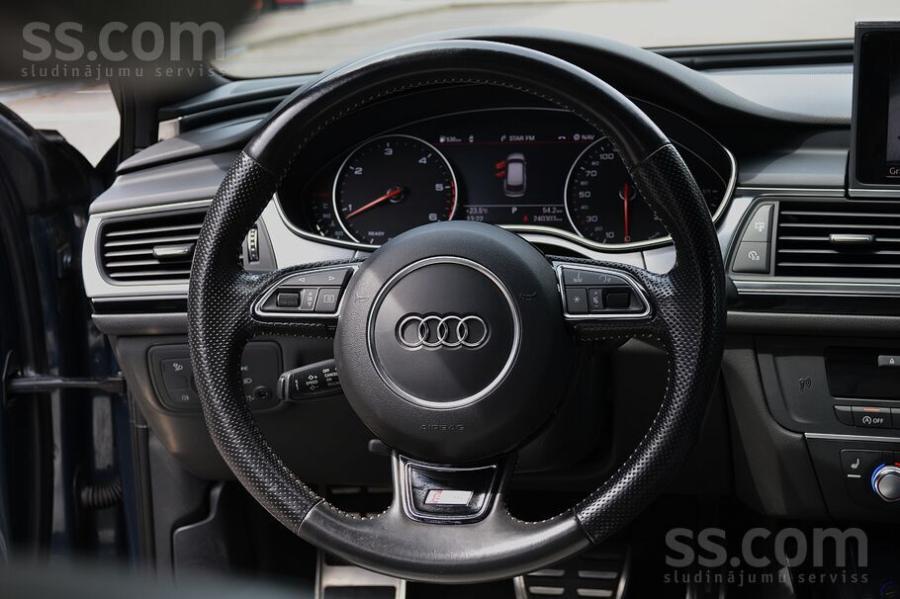 Blue Audi A6 2015 in Riga, with an engine capacity of 3.00 L and mileage of 240 thousand km for 12850 €, photo 17 on AUTOMOTO.COM.LV