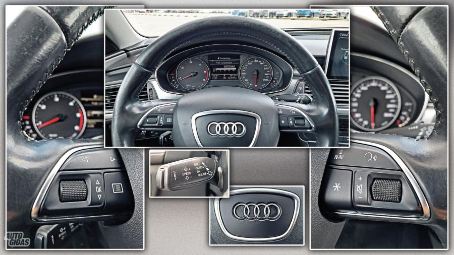 Blue Audi A6 2015 in Vilnius, with an engine capacity of 2.00 L and mileage of 333 thousand km for 9900 €, photo 34 on AUTOMOTO.COM.LV