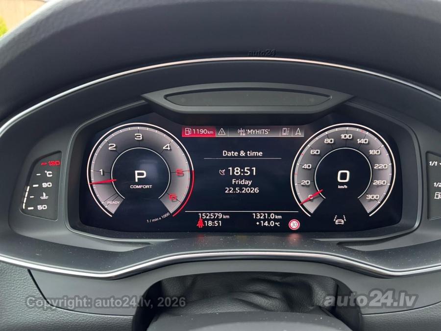 Blue Audi A6 2019 in Tartu, with an engine capacity of 3.00 L and mileage of 153 thousand km for 29800 €, photo 17 on AUTOMOTO.COM.LV