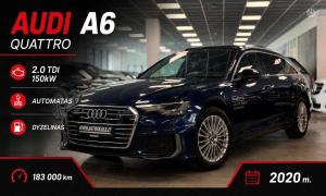 Blue Audi A6 2020 in Klaipeda, with an engine capacity of 1.97 L and mileage of 183 thousand km for 24500 €, photo  on AUTOMOTO.COM.LV