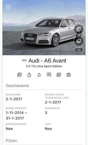 Brown Audi A6 2017 in Vilnius, with an engine capacity of 2.00 L and mileage of 296 thousand km for 14650 €, photo 30 on AUTOMOTO.COM.LV