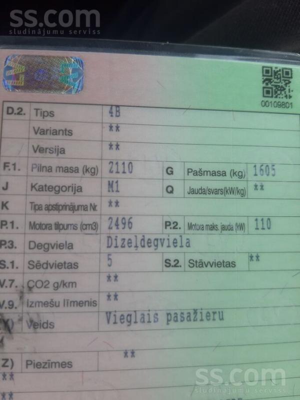 Зеленый Ауди А6 2000 в Огре, объемом двигателя 2.50 л и пробегом 359 тыс. км за 1200 €, фото 7 на AUTOMOTO.COM.LV